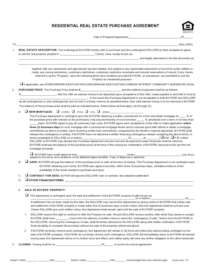 41 Simple Real Estate Purchase Agreement Templates [Free]