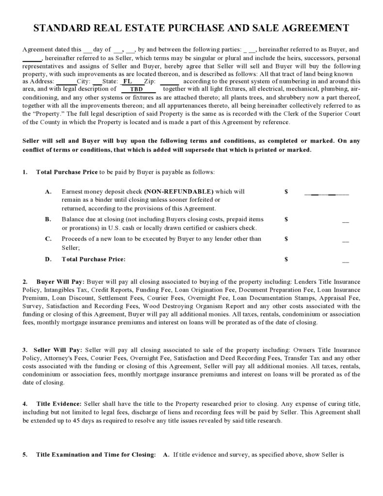 41 Simple Real Estate Purchase Agreement Templates [Free]