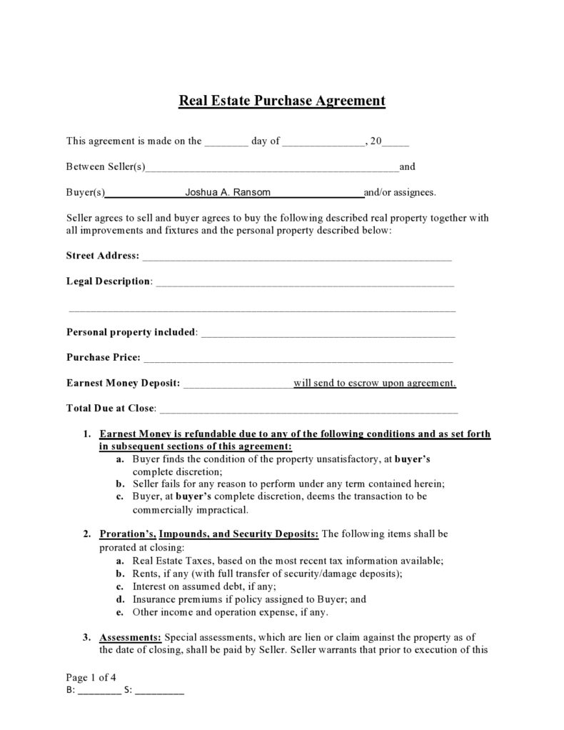 41 Simple Real Estate Purchase Agreement Templates [Free]