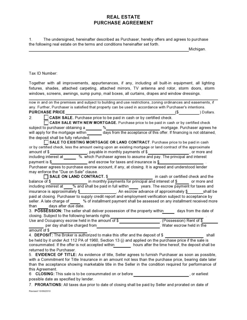 41 Simple Real Estate Purchase Agreement Templates [Free]