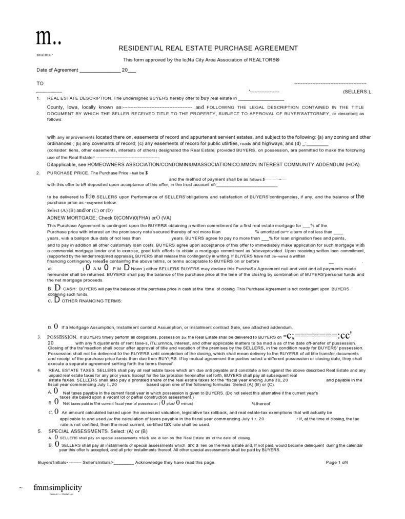 41 Simple Real Estate Purchase Agreement Templates [Free]