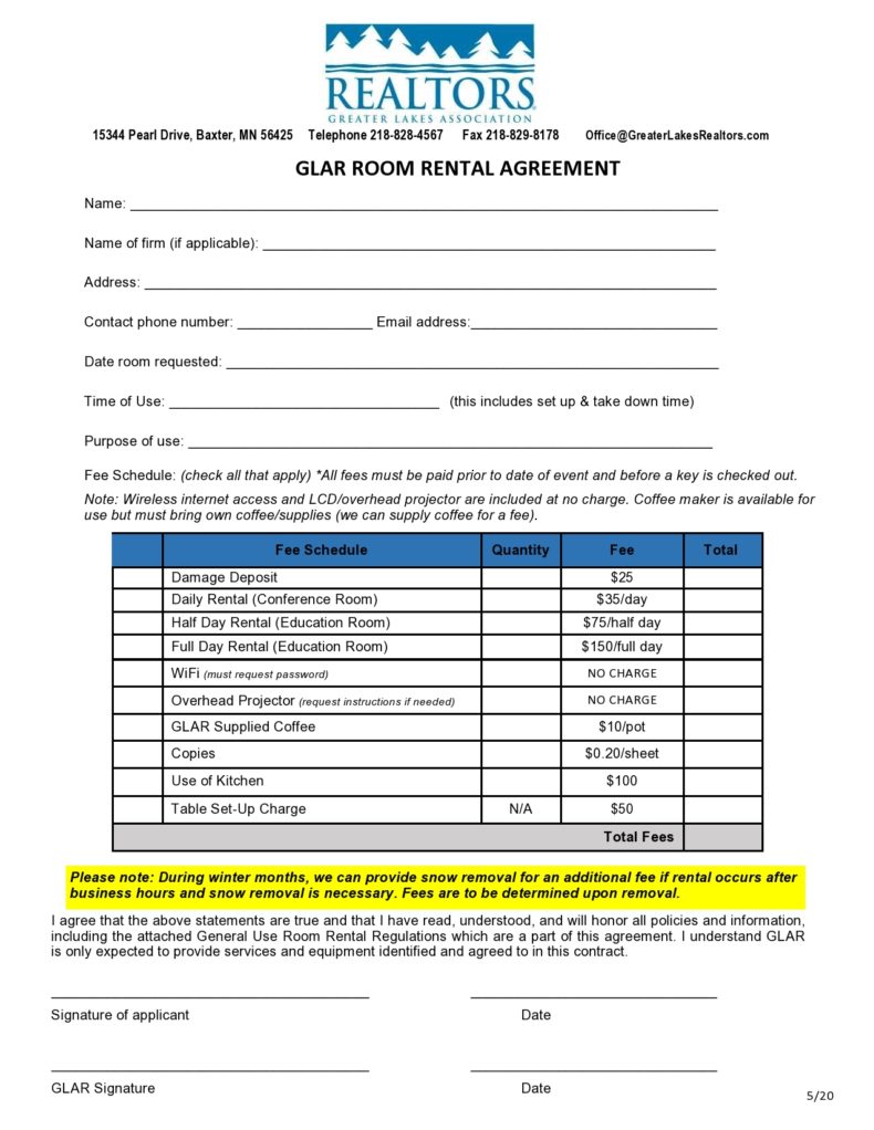 41 Free Room Rental Agreements & Forms [Doc / PDF]