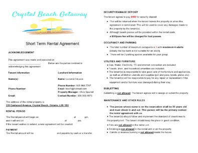 80 Short-Term & Vacation Rental Agreement Templates [Word,PDF]