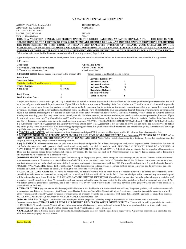 80 Short-Term & Vacation Rental Agreement Templates [Word,PDF]