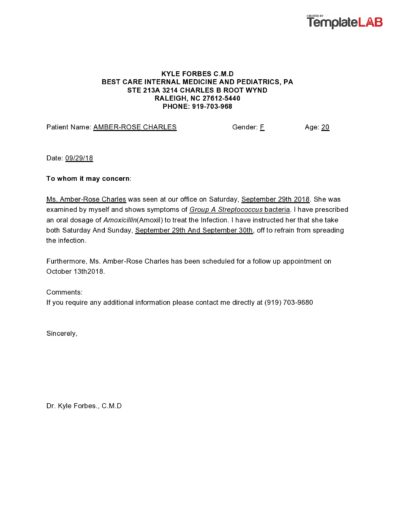 50+ Free Doctor Note Templates [for Work or School]