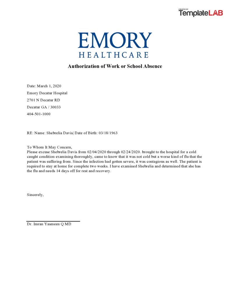 50+ Free Doctor Note Templates [for Work or School]