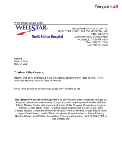 50+ Free Doctor Note Templates [for Work or School]