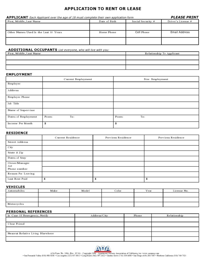 50+ Free Rental Application Templates & Forms [Word, PDF]