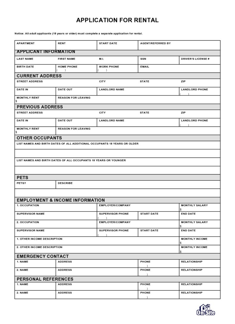 50+ Free Rental Application Templates & Forms [Word, PDF]