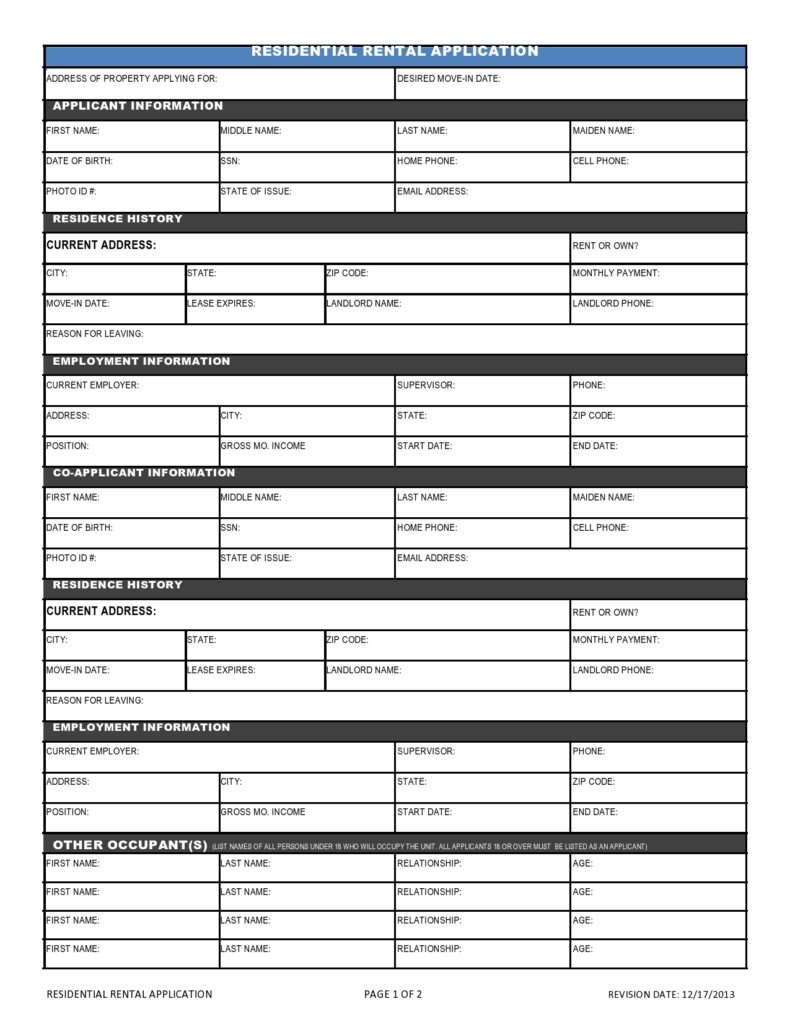 50+ Free Rental Application Templates & Forms [Word, PDF]