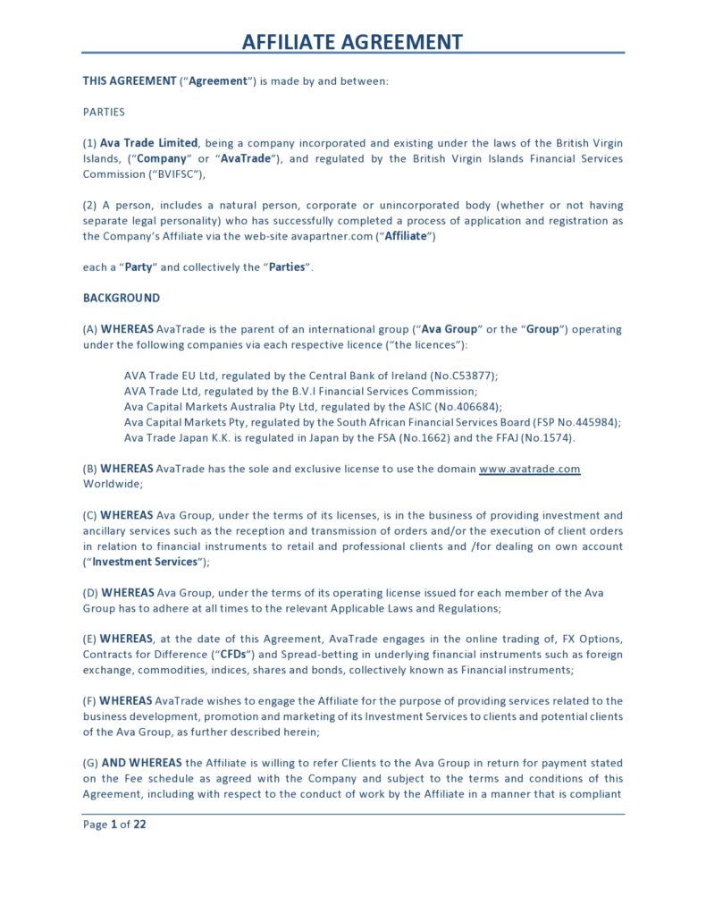 43 Best Affiliate Agreement Templates & Contracts (Free)