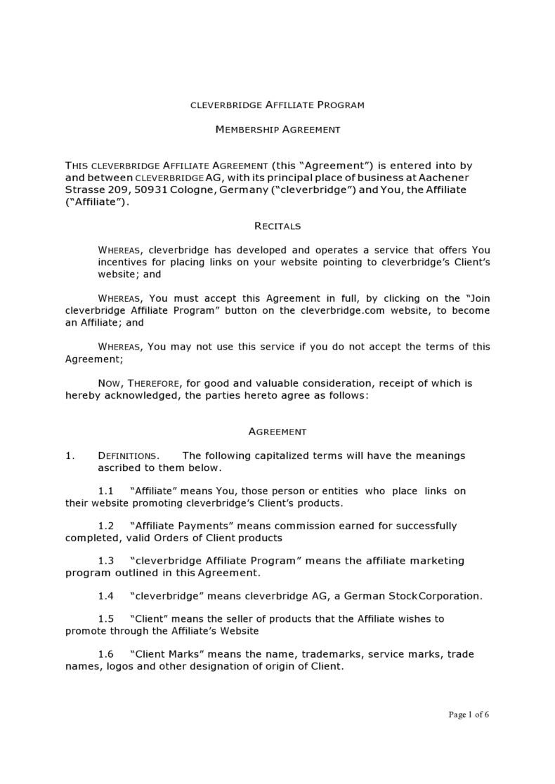 43 Best Affiliate Agreement Templates & Contracts (Free)