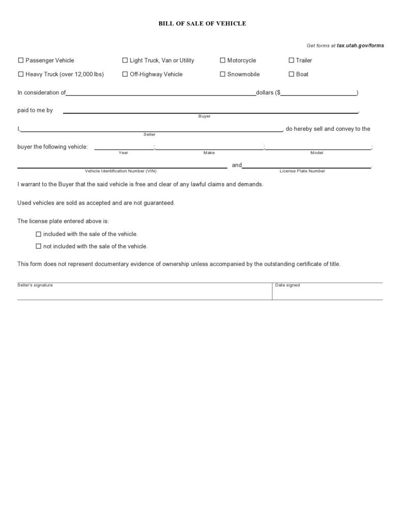 40 Printable Bill of Sale For a Car Samples [Word, PDF]