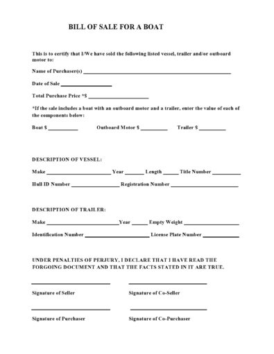 41 Great Boat Bill of Sale Templates [All States] ᐅ TemplateLab