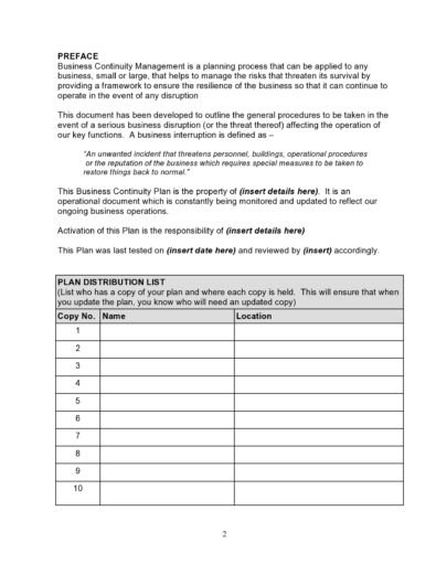 46 Best Business Continuity Plan Templates [Word & PDF]