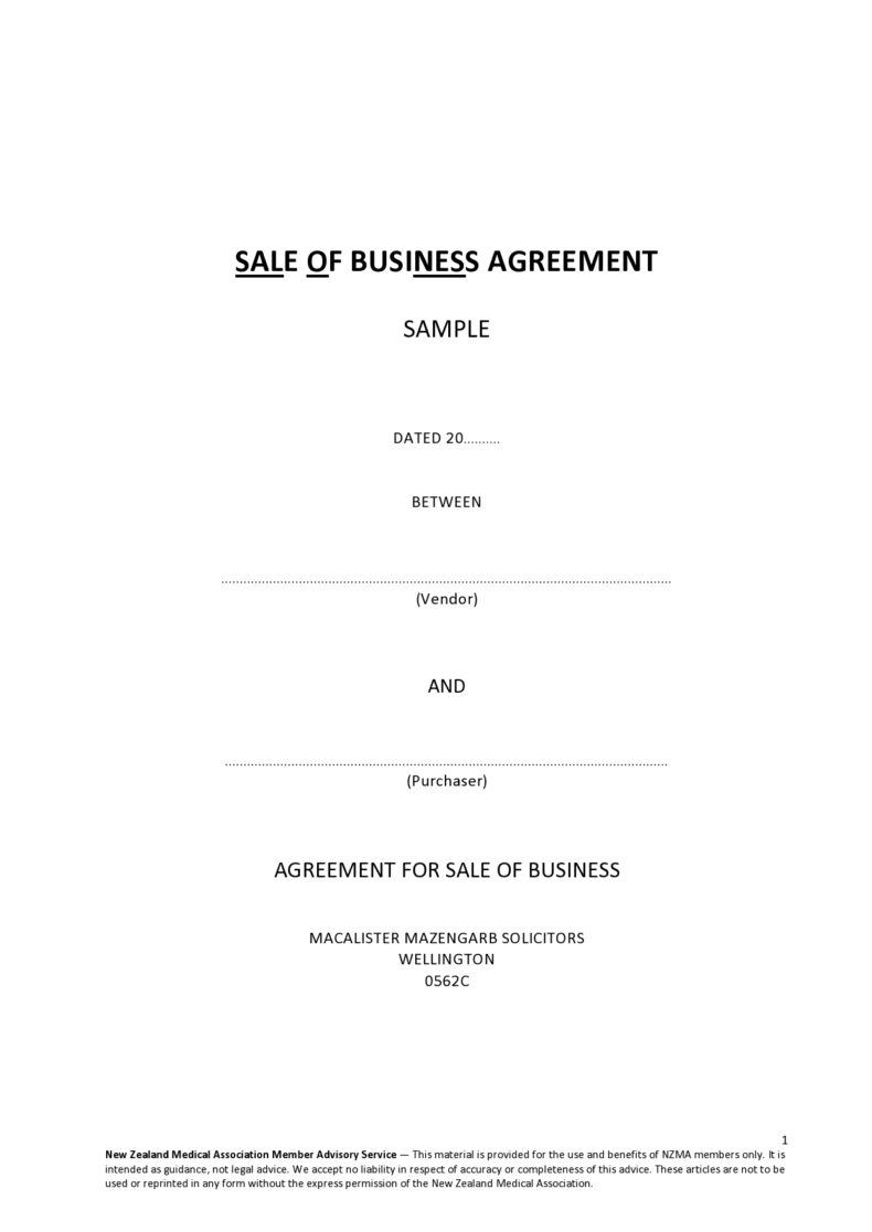 41 Free Business Purchase Agreement Templates (Word)
