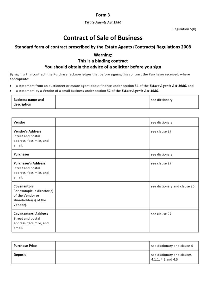 41 Free Business Purchase Agreement Templates (Word)
