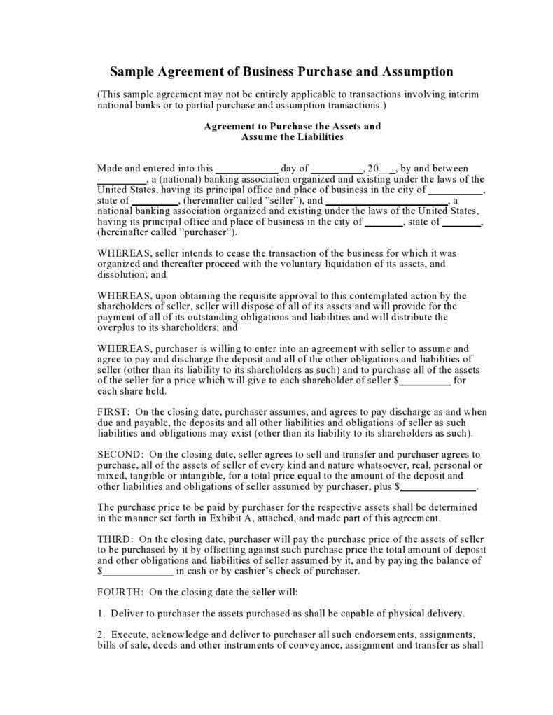41 Free Business Purchase Agreement Templates (Word)