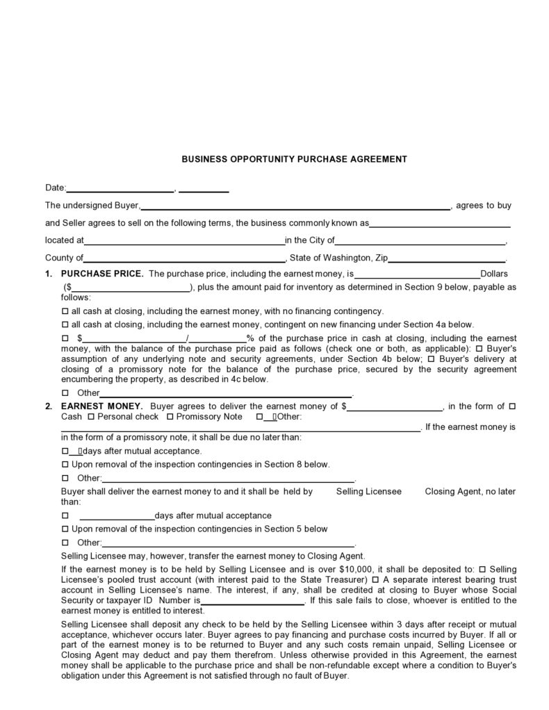 41 Free Business Purchase Agreement Templates (Word)