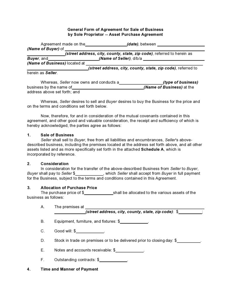 41 Free Business Purchase Agreement Templates (Word)