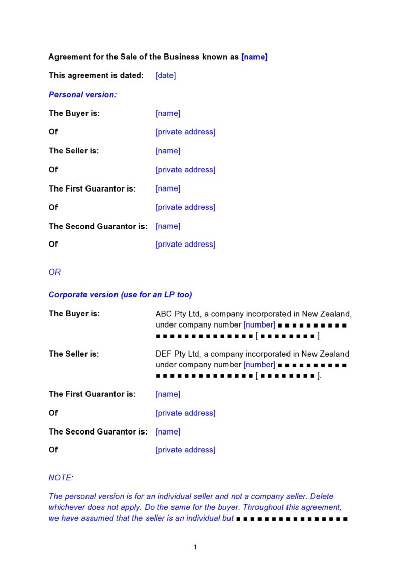 41 Free Business Purchase Agreement Templates (Word)