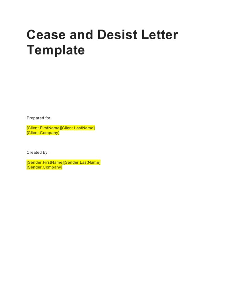 40 Effective Cease and Desist Defamation Letters ᐅ TemplateLab
