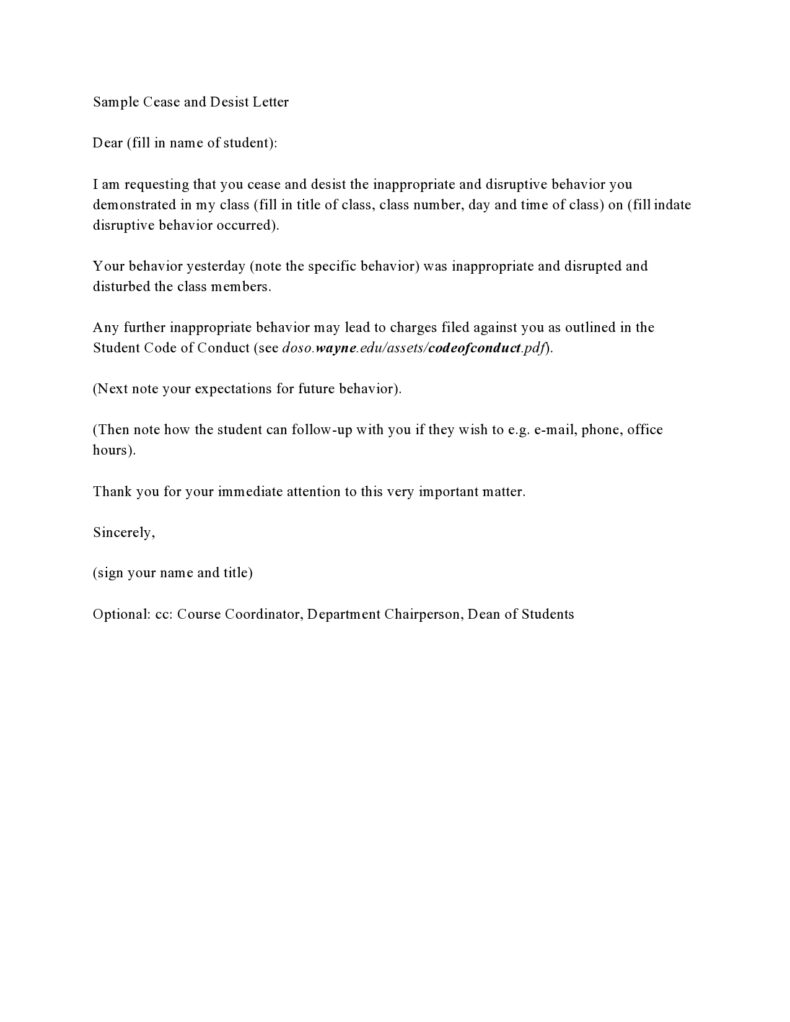 40 Effective Cease and Desist Defamation Letters ᐅ TemplateLab