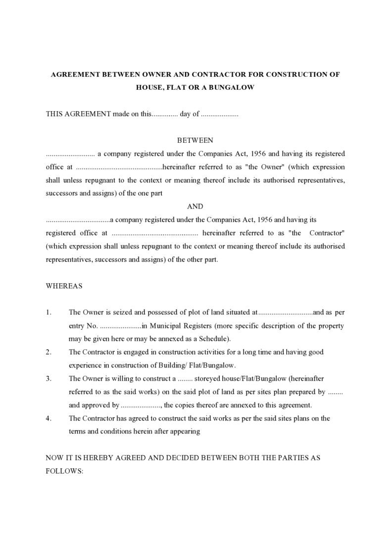 41 Simple Construction Contract Templates [100% Free]