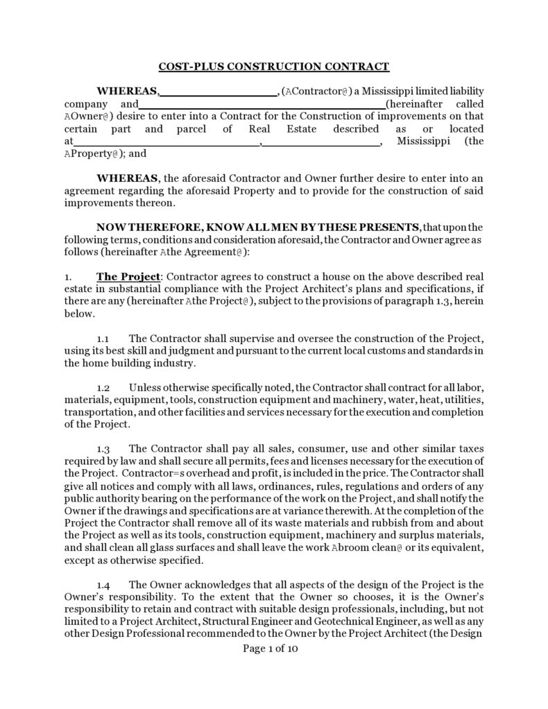 41 Simple Construction Contract Templates [100% Free]