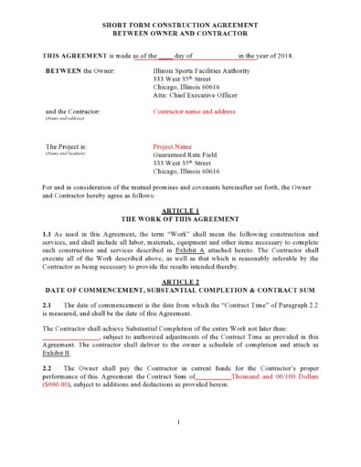 41 Simple Construction Contract Templates [100% Free]