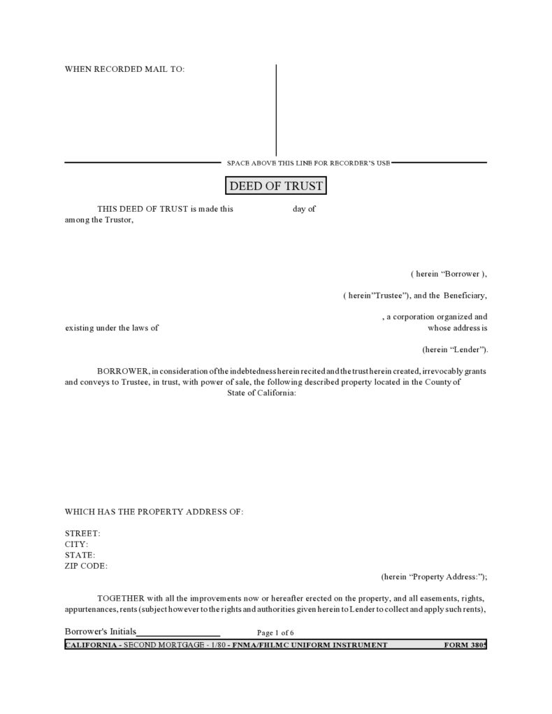 42 Comprehensive Deed of Trust Forms [Word] ᐅ TemplateLab