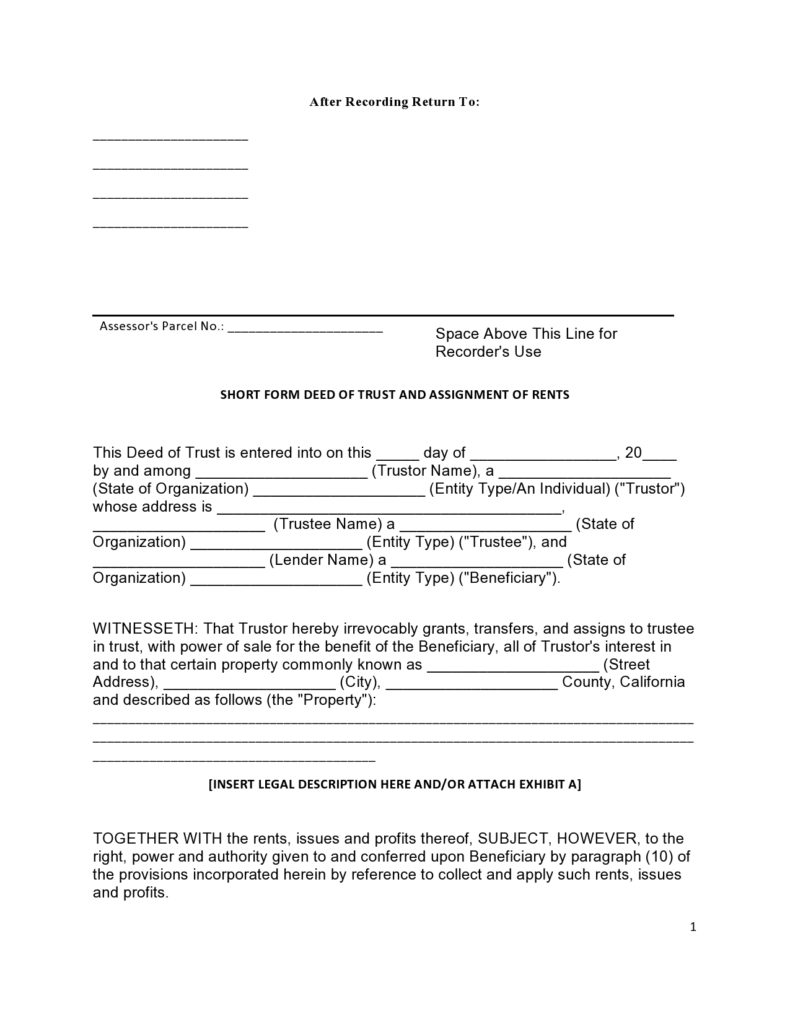 42 Comprehensive Deed of Trust Forms [Word] ᐅ TemplateLab