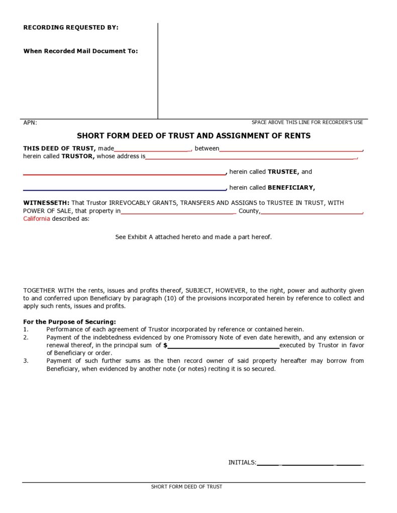 42 Comprehensive Deed of Trust Forms [Word] ᐅ TemplateLab