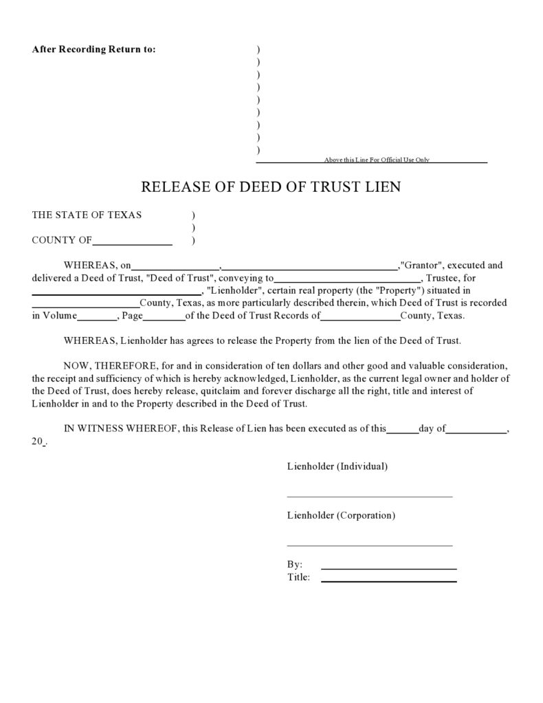 42 Comprehensive Deed of Trust Forms [Word] ᐅ TemplateLab