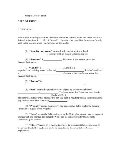 42 Comprehensive Deed of Trust Forms [Word] ᐅ TemplateLab