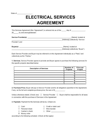 38 Free Electrical Contract Templates ( & Agreement Examples) ᐅ TemplateLab