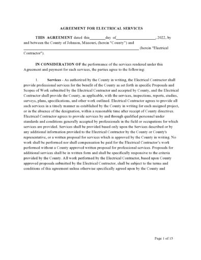 38 Free Electrical Contract Templates ( & Agreement Examples) ᐅ TemplateLab