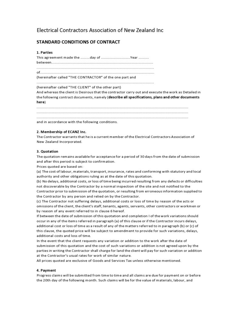 38 Free Electrical Contract Templates ( & Agreement Examples) ᐅ TemplateLab