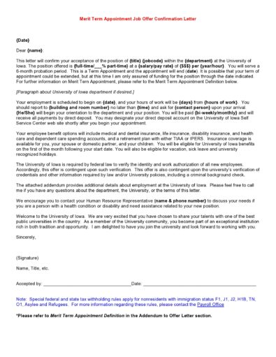 42 Professional Employment Offer Letter Templates [Word]