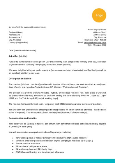 42 Professional Employment Offer Letter Templates [Word]