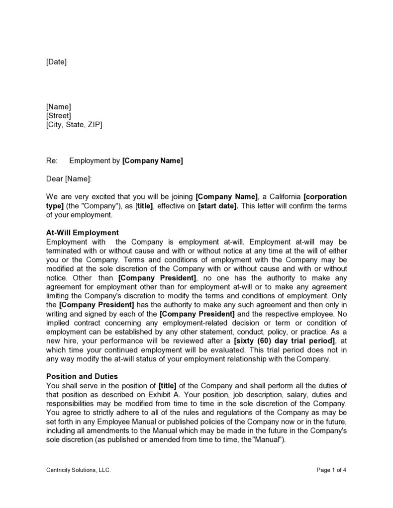 42 Professional Employment Offer Letter Templates [Word]