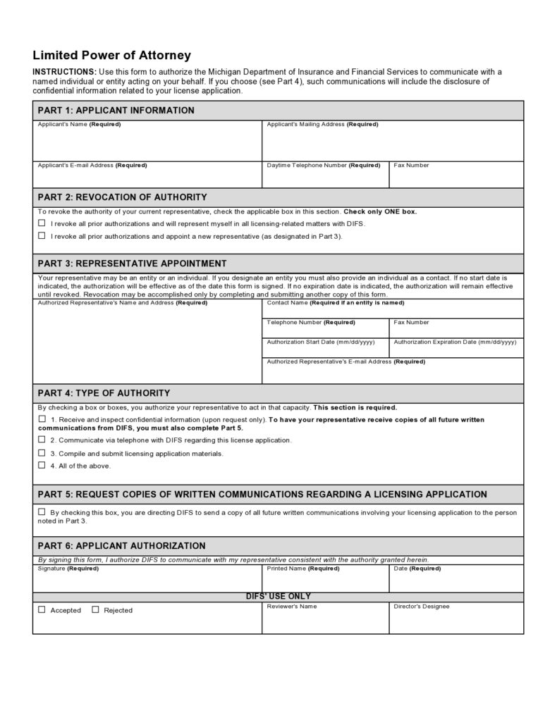 40 Free Limited Power of Attorney Forms [Special PoA]