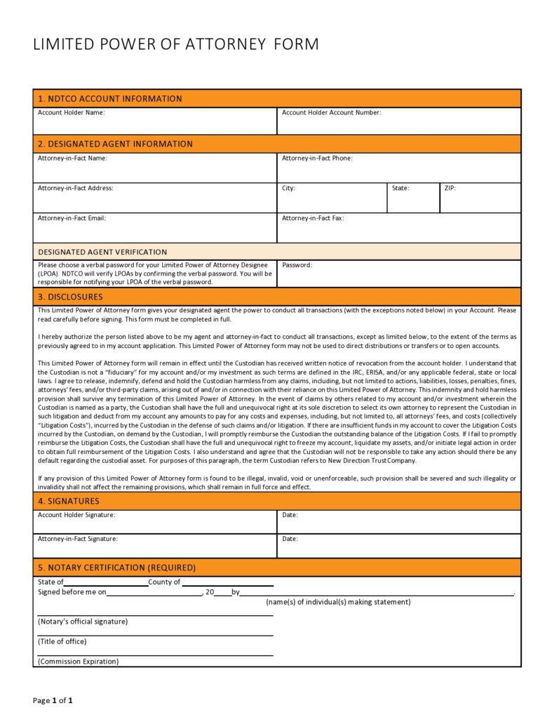40 Free Limited Power of Attorney Forms [Special PoA]