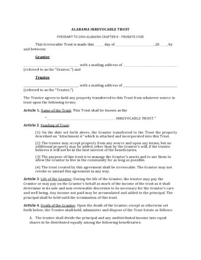 34 Free Living Trust Forms ( & Documents) ᐅ TemplateLab