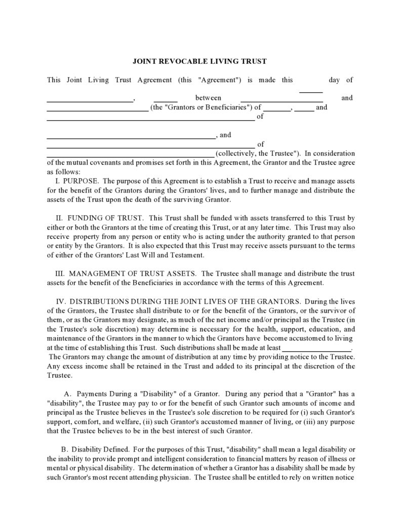 34 Free Living Trust Forms ( & Documents) ᐅ TemplateLab