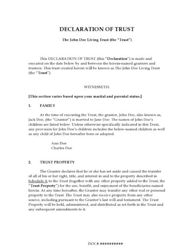 34 Free Living Trust Forms ( & Documents) ᐅ TemplateLab