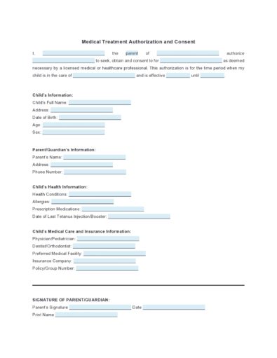 43 Printable Medical Consent Forms for Minor (Free)