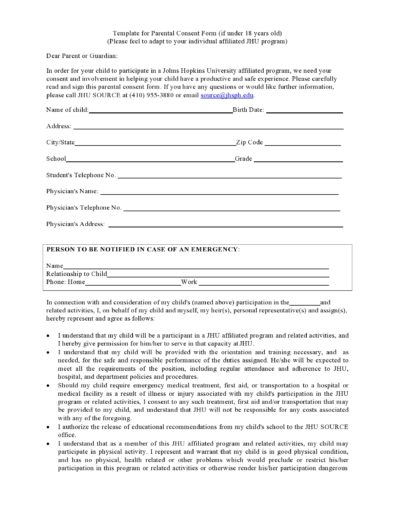 43 Printable Medical Consent Forms for Minor (Free)