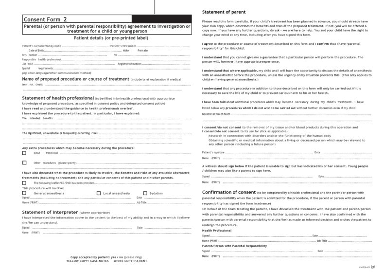 43 Printable Medical Consent Forms for Minor (Free)