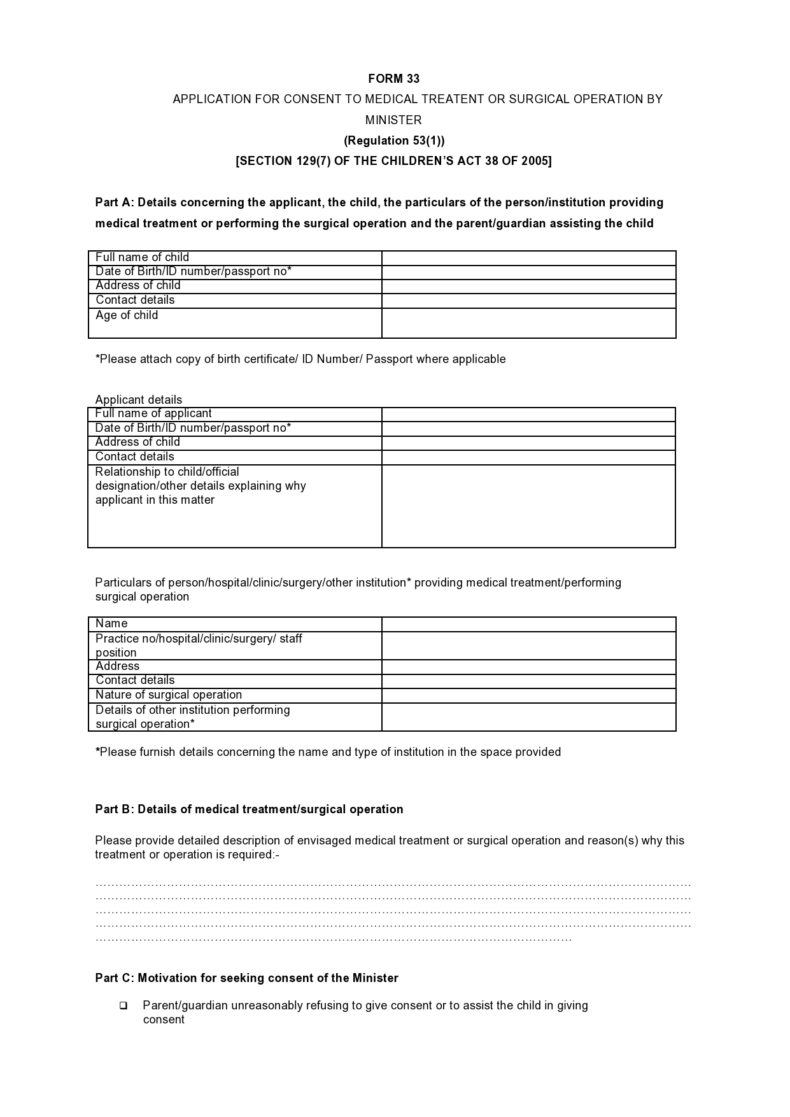43 Printable Medical Consent Forms for Minor (Free)